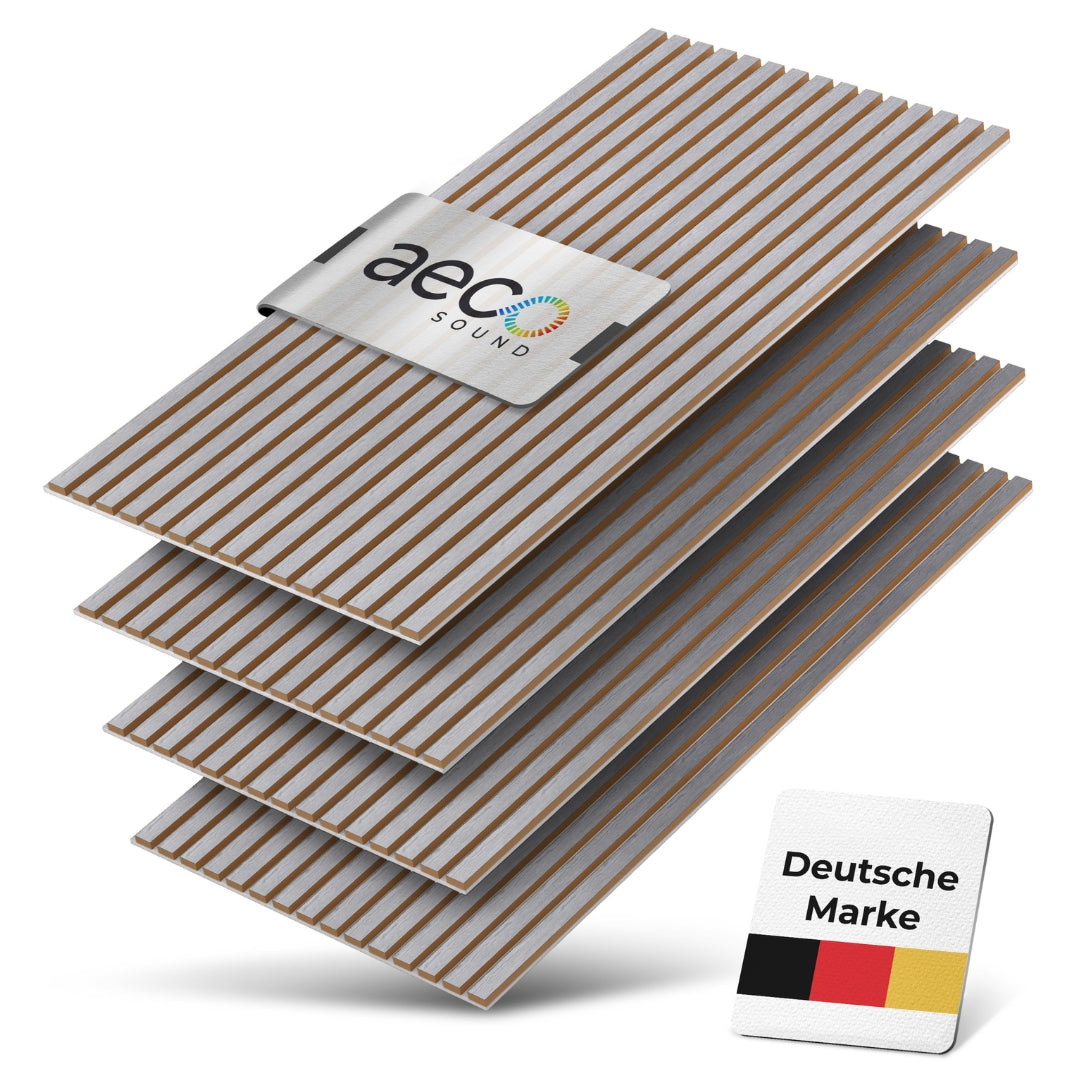 Akustikpaneele 120cm x 60cm – Echtholz Birne & Akustikfilz Grau – Aeco ...
